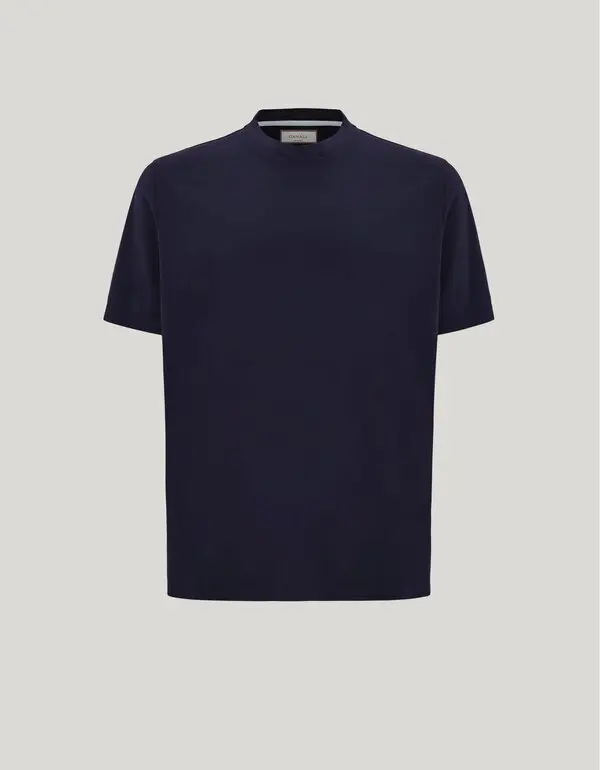 Canali Navy Cotton Interlock Jersey Regular-fit T-shirt