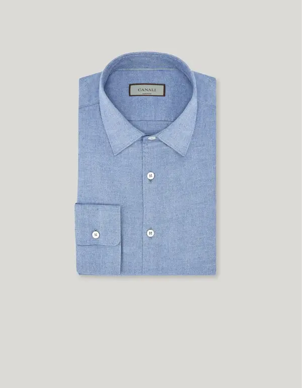 Canali Melange Cotton And Lyocell Regular-fit Shirt