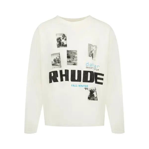 Rhude Winter 91 Rallye Long-sleeve Slub Tee /black/blue