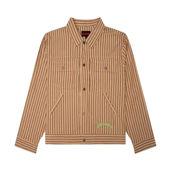 PLEASURES Striped Trucker Jacket