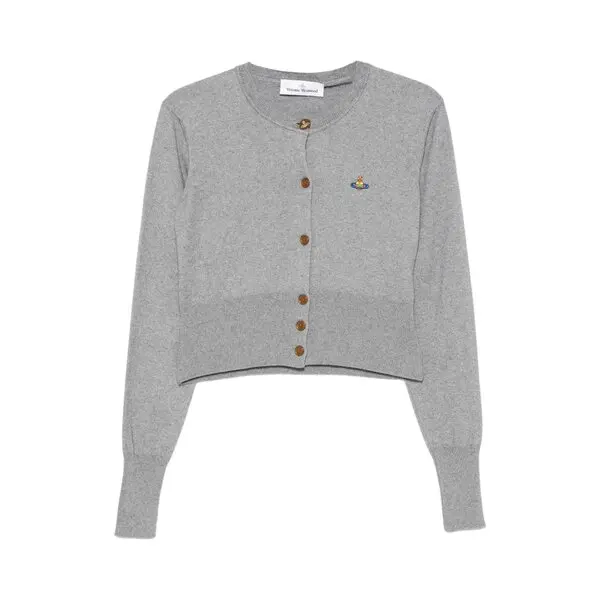 VIVIENNE WESTWOOD Bea Cropped Cardigan 'dark Melange - Grey