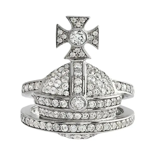 VIVIENNE WESTWOOD Orb Ring 'platinum/white - Silver
