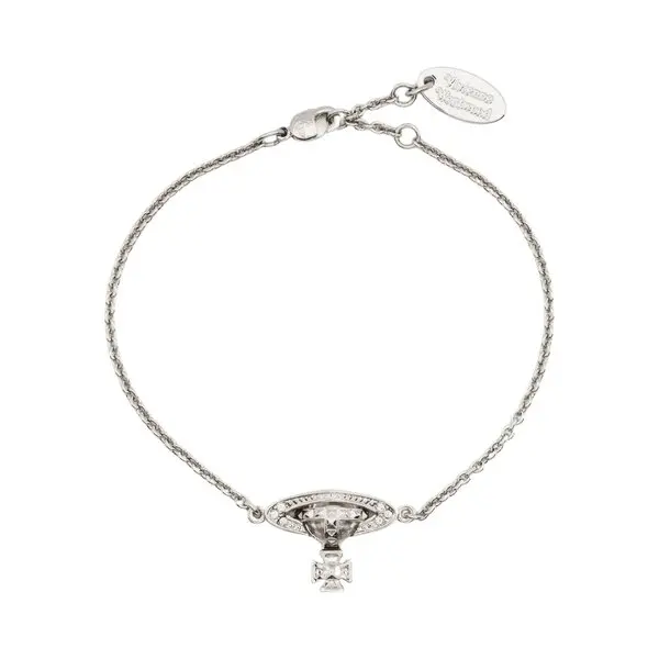 VIVIENNE WESTWOOD Pina Bas Relief Bracelet 'platinum/crystal - Silver