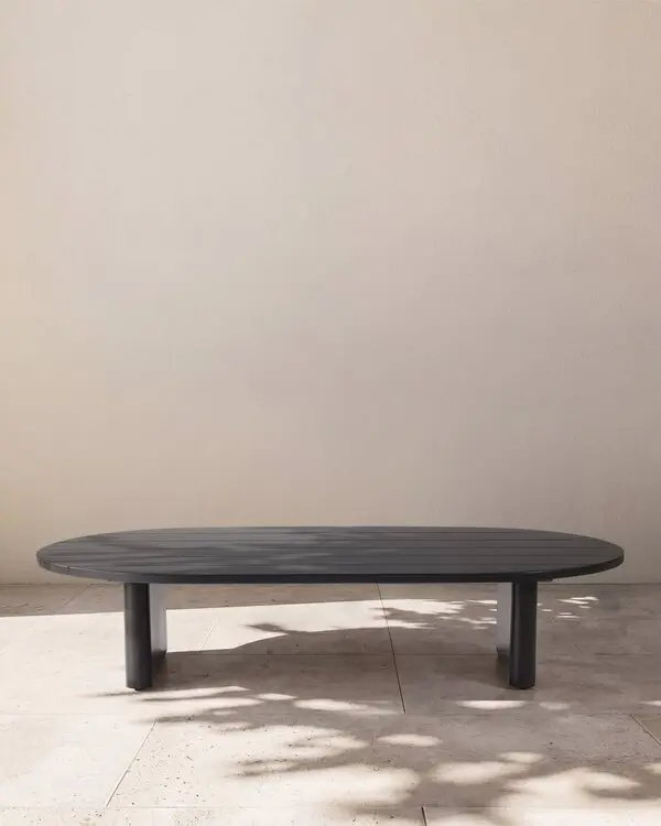 Quince Curved Powder-coated Aluminum Outdoor Coffee Table
