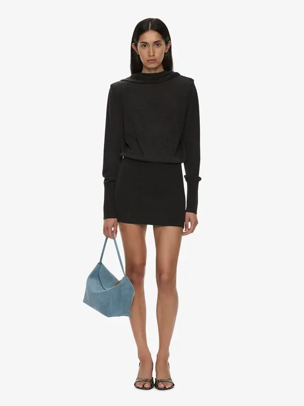Christopher Esber Cesura Cowl Sweater Dress - Black
