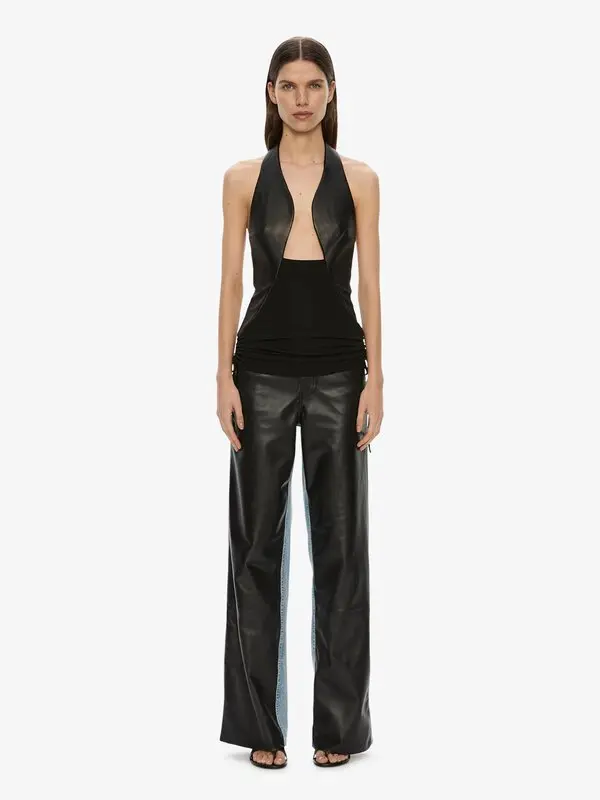 Christopher Esber Tailored Slope Leather Halter Top