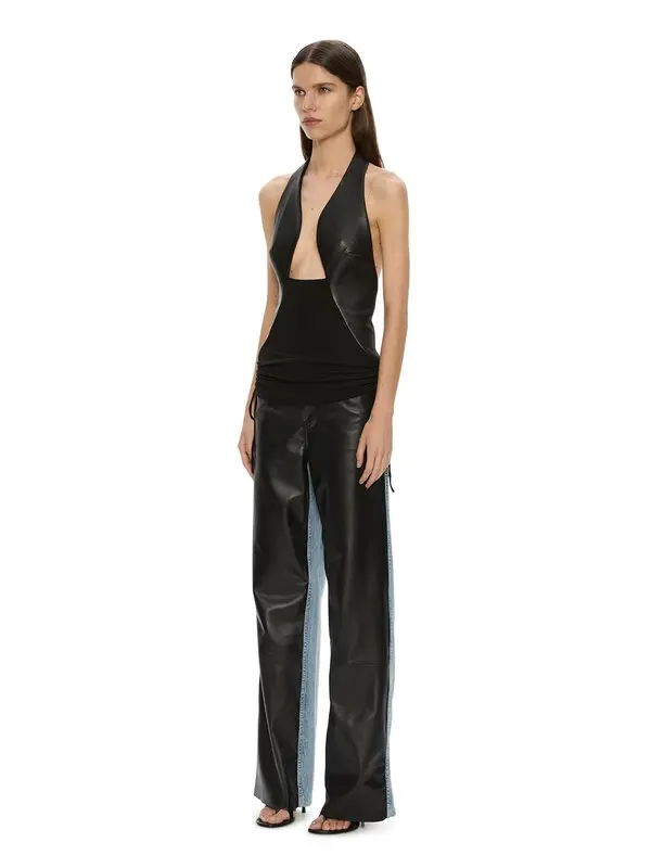 Christopher Esber Tailored Slope Leather Halter Top