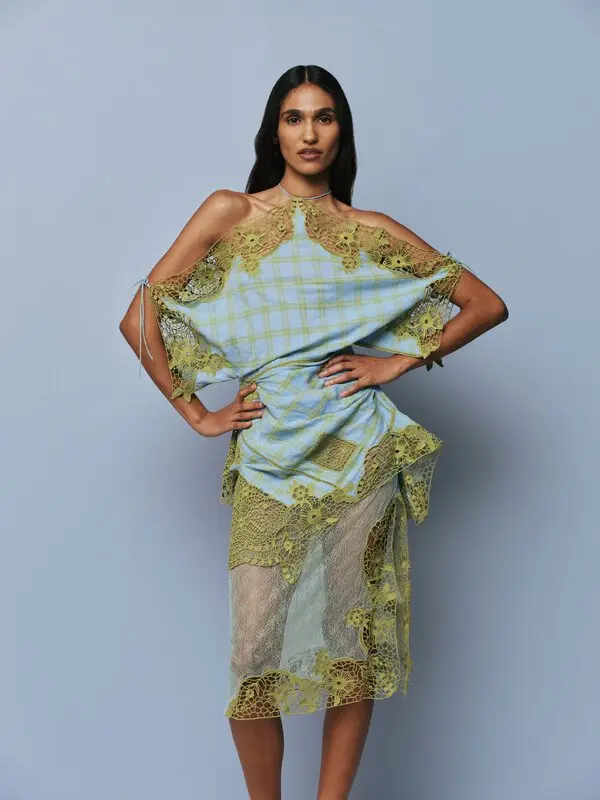 Christopher Esber Embroidered Handkerchief Envelope Dress