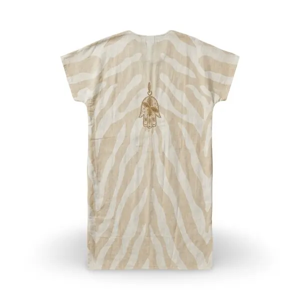 CASA DUNIYA Neutrals Cotton Hamsa Embroidery Soleil Swimsuit Cover-up - Beige