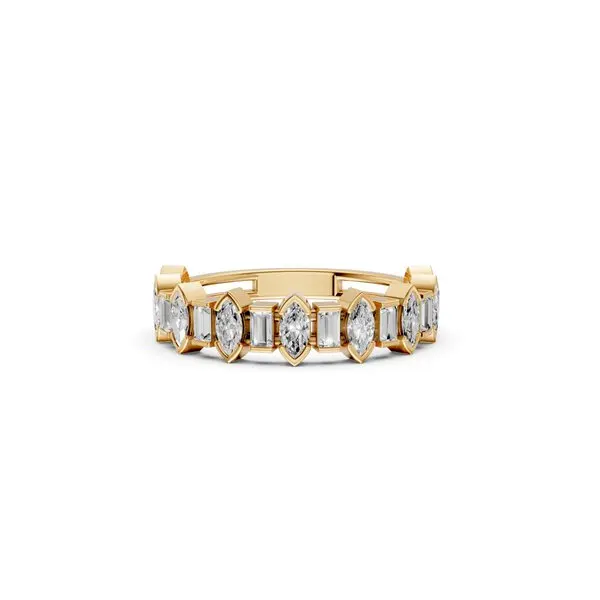 AYA FINE JEWELRY Neve Marquise & Baguette Lab Grown Diamond Eternity Band In Gold - Yellow