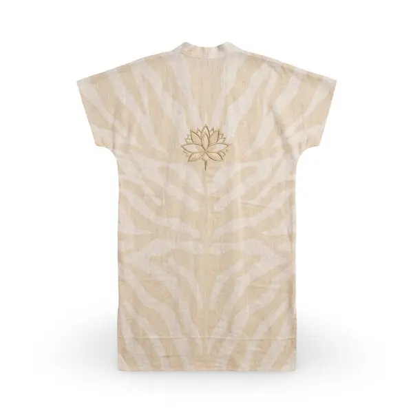 CASA DUNIYA Neutrals Cotton Lotus Embroidery Soleil Swimsuit Cover-up - Beige