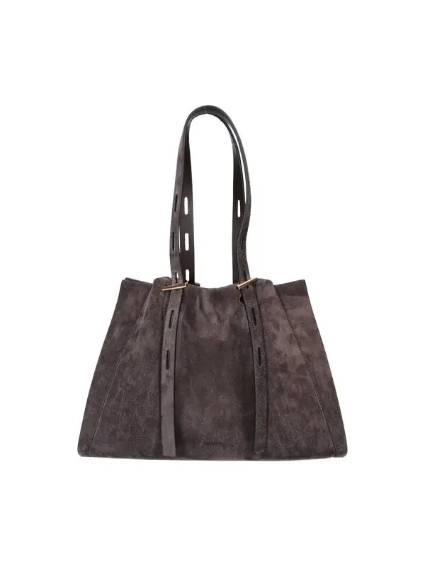 MINOBOSSI Suede Tote Bag With Shoulder Straps