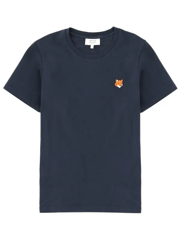 Maison Kitsuné 100% Cotton Crewneck T-shirt - Blue