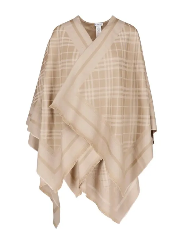 Burberry Check Print Poncho Cape