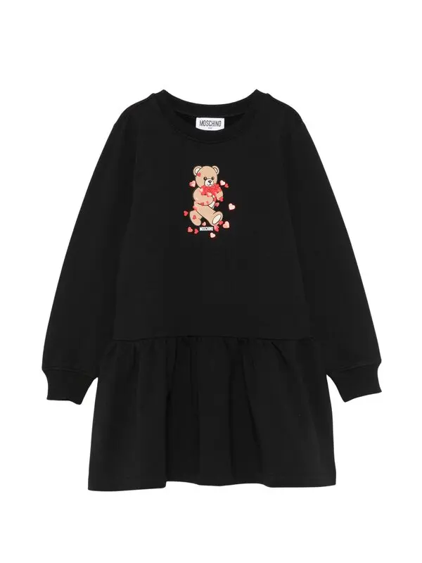 Moschino Bear Graphic Sweatshirt Dress - Black