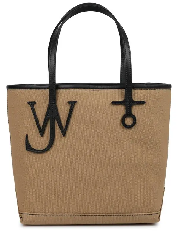 JW Anderson Canvas Tote Bag With Leather Trim - Beige