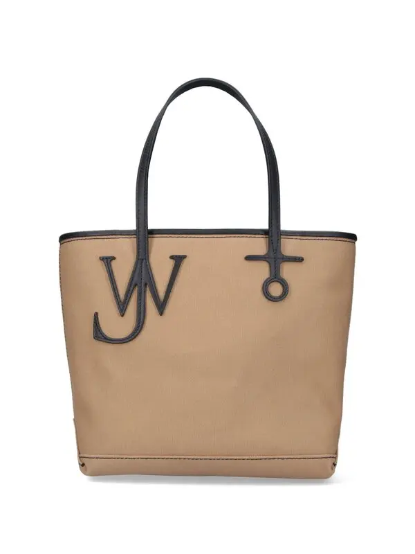 JW Anderson Canvas Tote Bag With Leather Trim - Beige