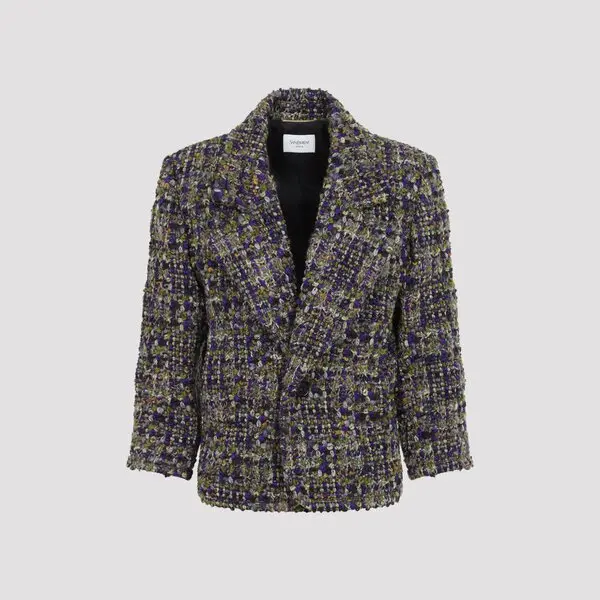 Saint Laurent Tweed Wool Blend Blazer