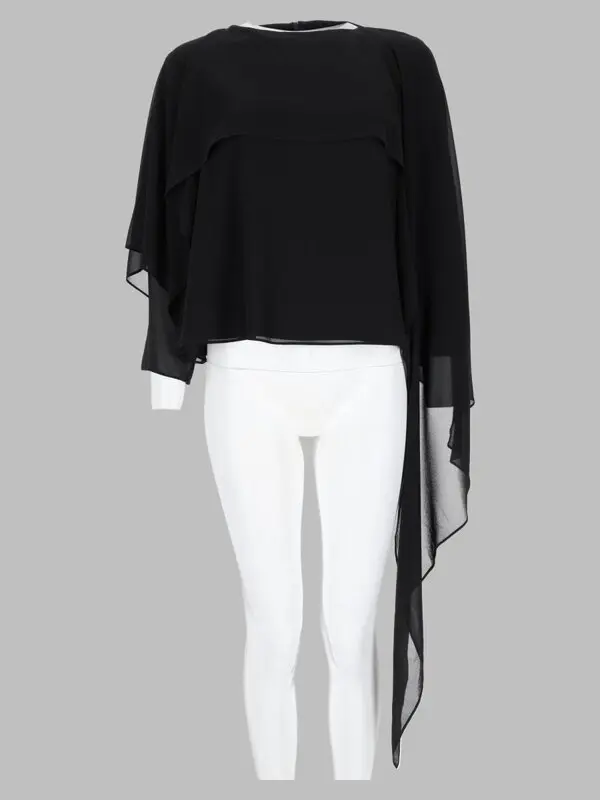 MAISON MARGIELA Asymmetric Draped Long-sleeve Blouse