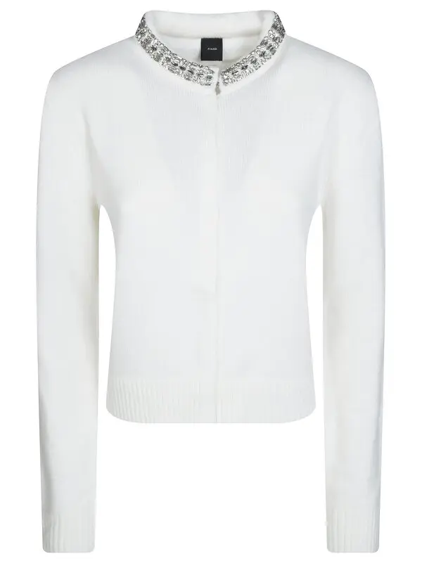 Pinko Embellished Collar Wool-blend Cardigan