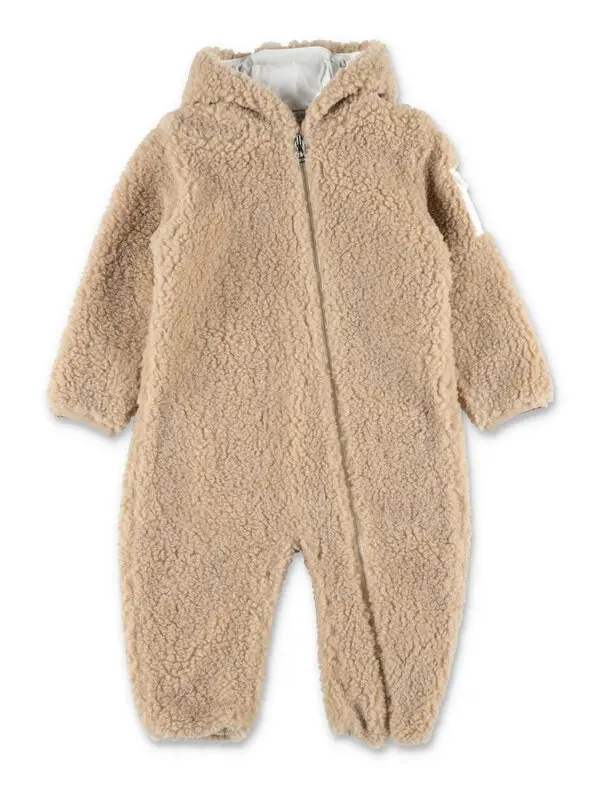 Moncler Baby Teddy Hooded Coverall - Beige