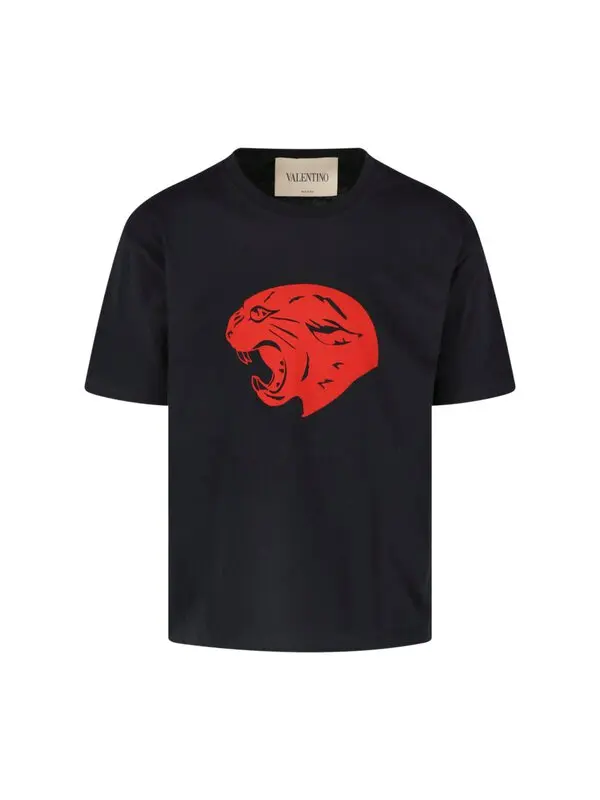 Valentino Garavani Graphic Cotton T-shirt - Black