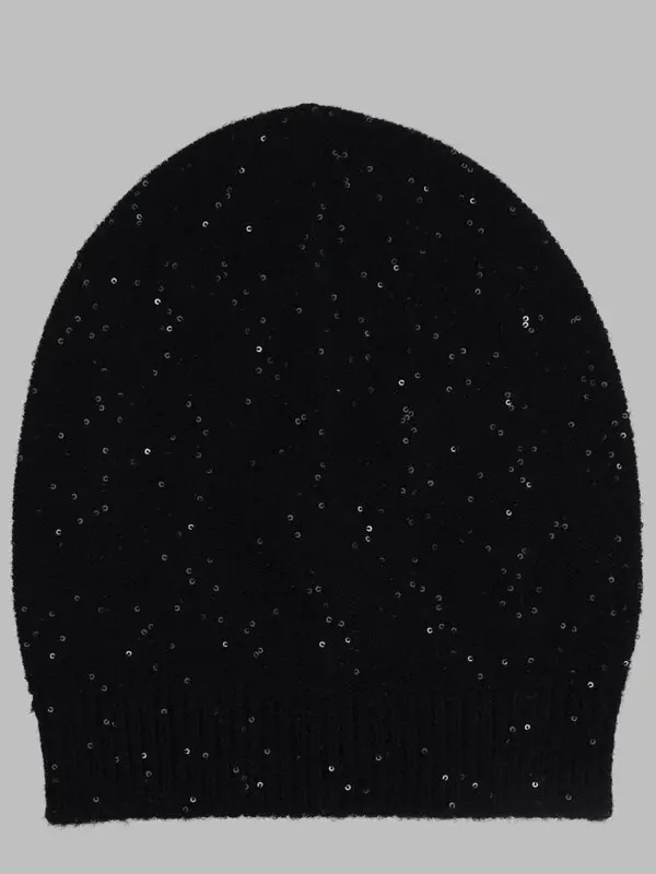 Fabiana Filippi Sequin Embellished Knit Beanie - Black