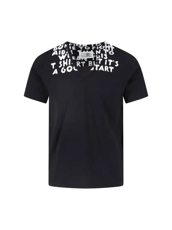 MAISON MARGIELA Graphic V-neck Short-sleeve T-shirt