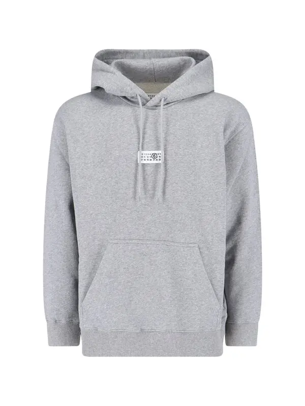 MAISON MARGIELA Logo Patch Pullover Hoodie - Grey