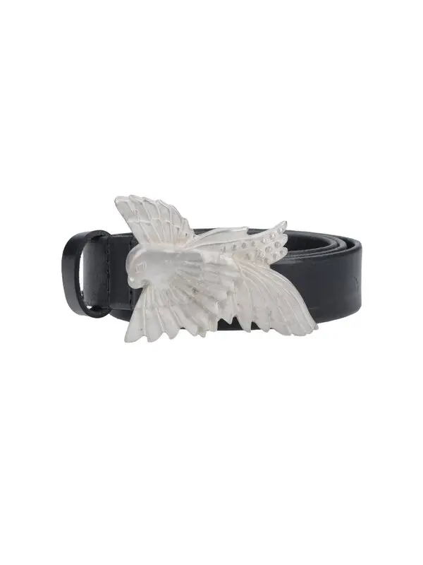 Our Legacy Fish Buckle Leather Belt - Black