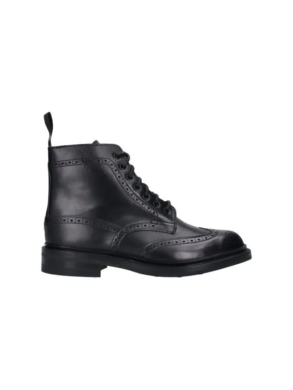 TRICKER'S Leather Brogue Lace-up Ankle Boots