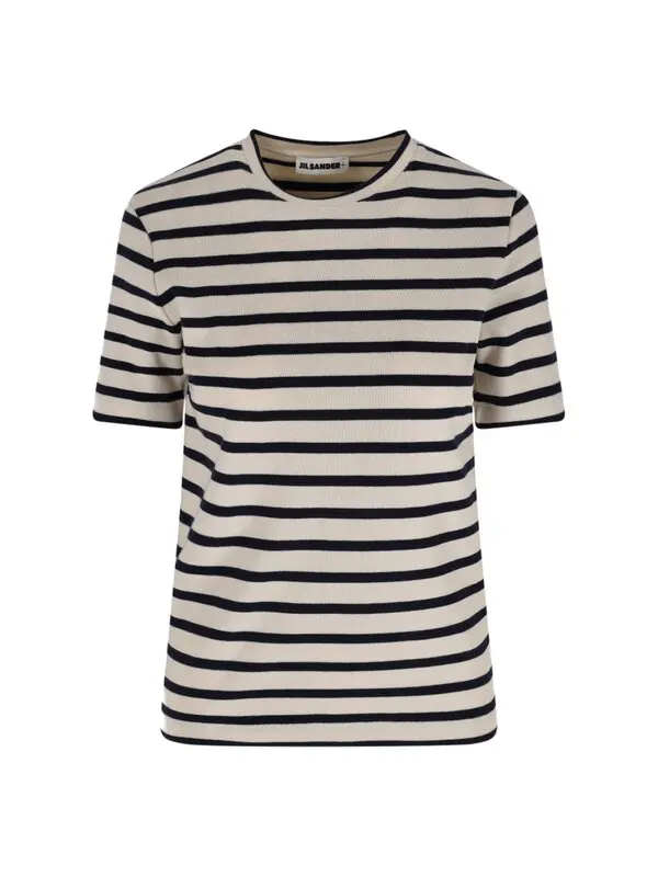 JIL SANDER Striped Short-sleeve Crewneck T-shirt