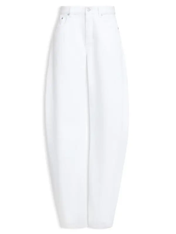 Alaïa Round Leg High-waist Cotton Denim Jeans - White