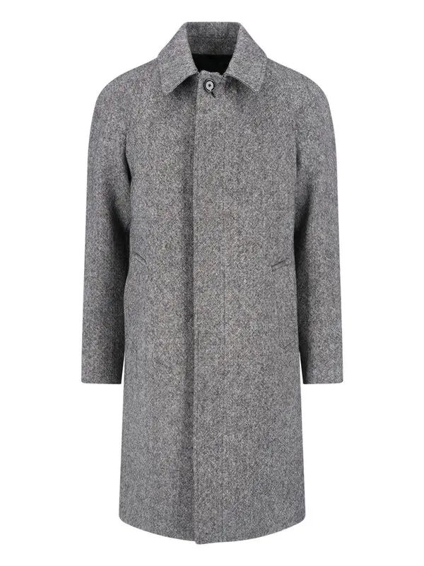 LARDINI Wool-blend Single-breasted Overcoat