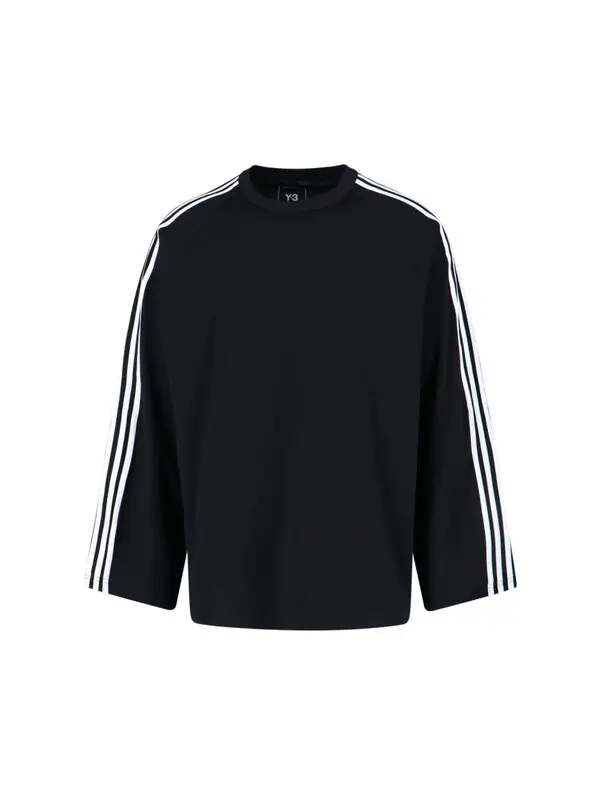Y3 Long Sleeve Crewneck Top With Side Stripes