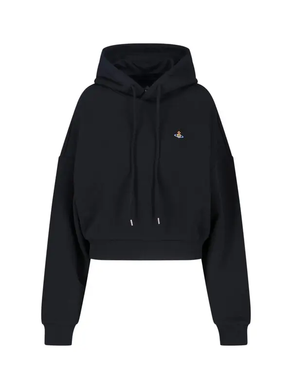 VIVIENNE WESTWOOD Cropped Embroidered Logo Hoodie