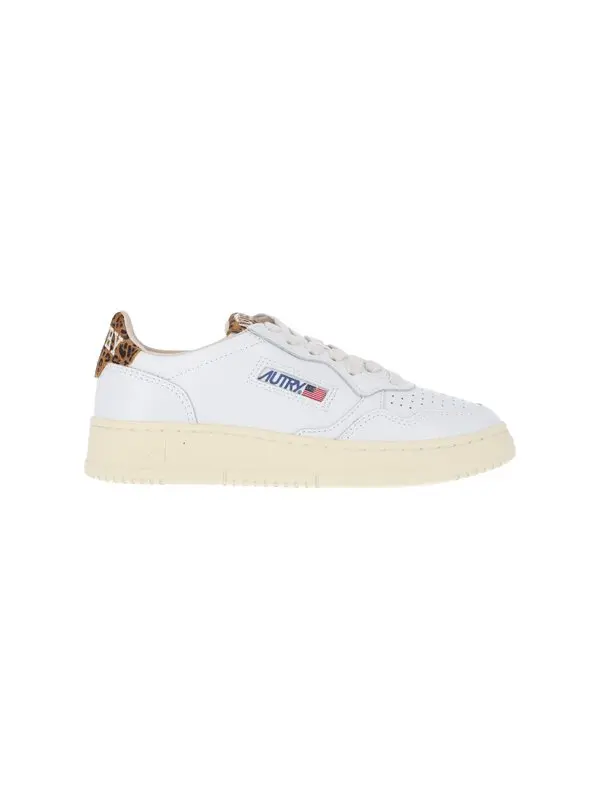 AUTRY Low-top Leather Sneakers With Printed Heel Detail