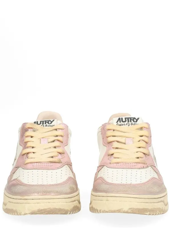 AUTRY Low-top Leather Sneakers With Perforated Detailing - Multicolour