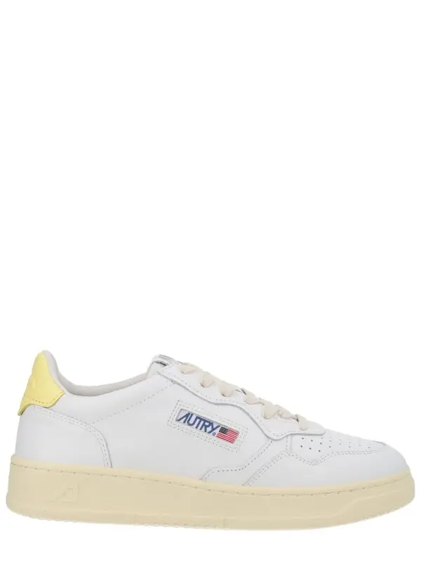 AUTRY Low-top Leather Sneakers With Perforated Detailing - White