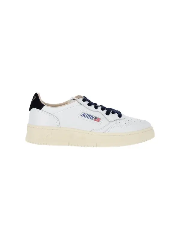 AUTRY Low-top Leather Sneakers With Perforated Detailing - White