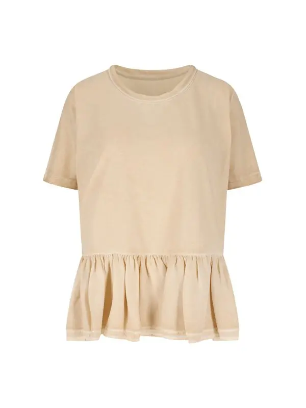 UMA WANG Peplum Hem T-shirt - Beige
