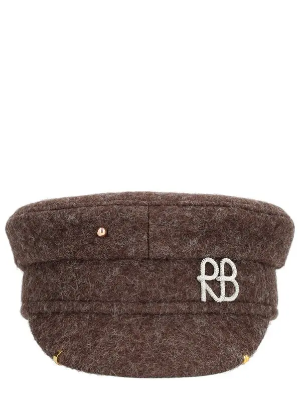 Ruslan Baginskiy Felted Wool Cap With Logo Detail - Brown
