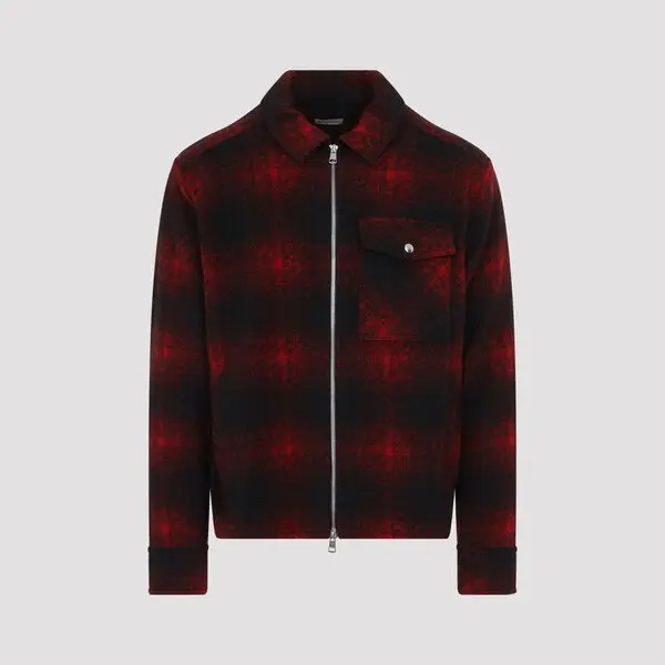 Moncler Zip-front Plaid Overshirt
