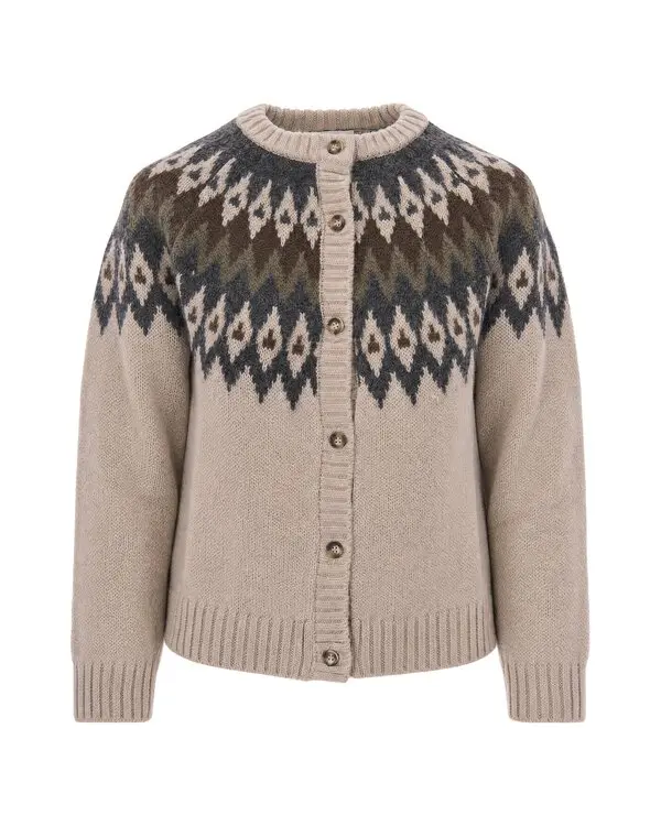 Max Mara Fair Isle Knit Cardigan