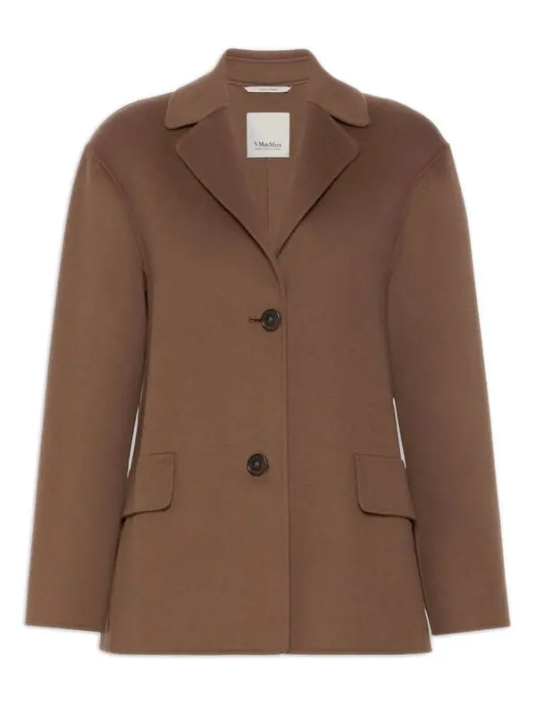 Max Mara Hand-sewn Double-drape Pure Wool Jacket With Notched Lapel