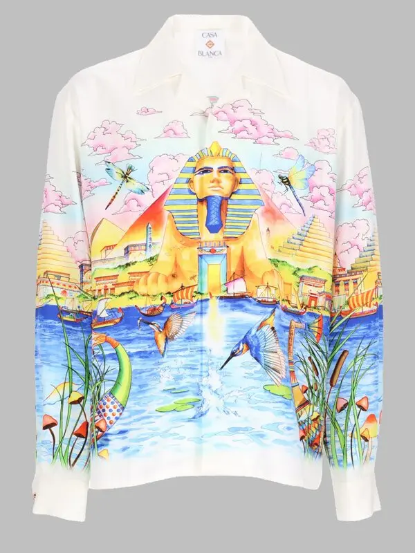 Casablanca Printed Silk Button-up Shirt