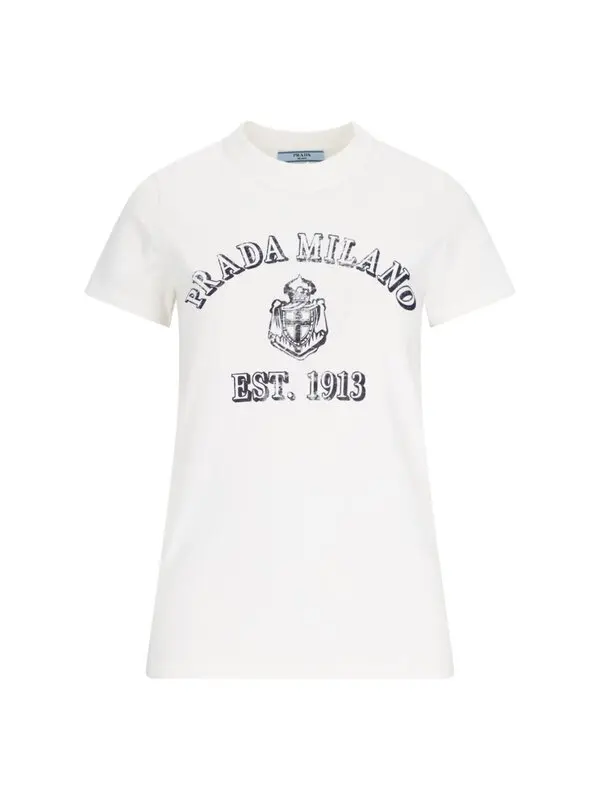 Prada Graphic Cotton T-shirt - White