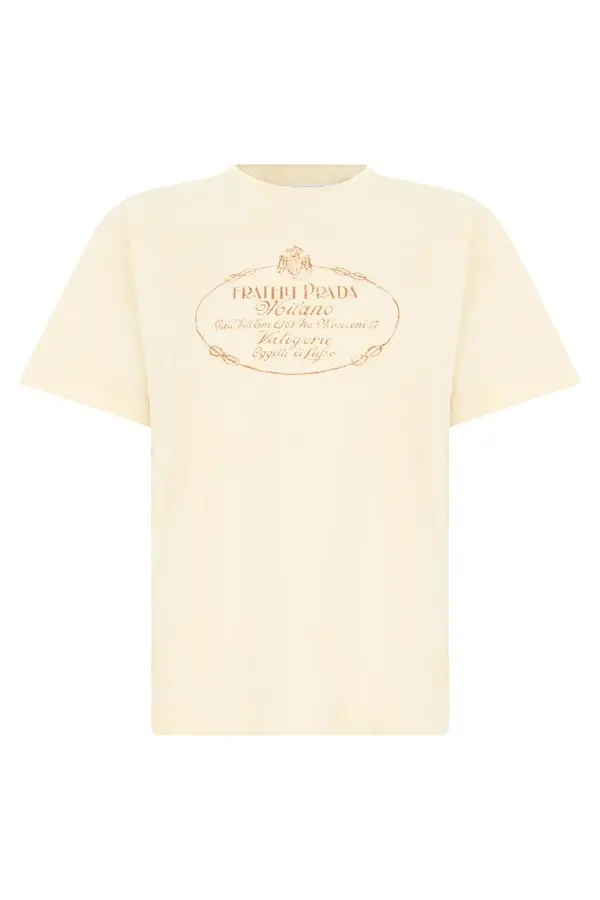 Prada Graphic Cotton T-shirt - Yellow