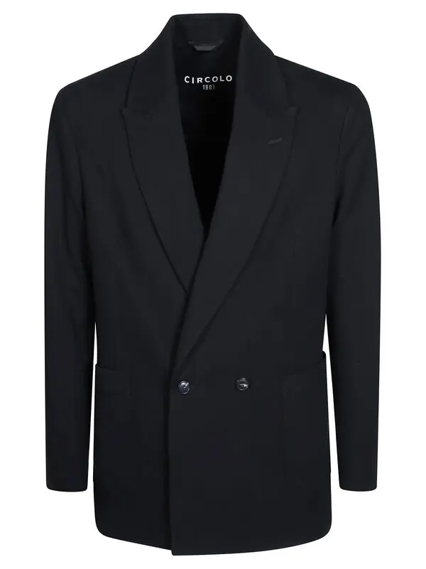 CIRCOLO 1901 Double Breasted Cotton Blend Sweatshirt Jacket