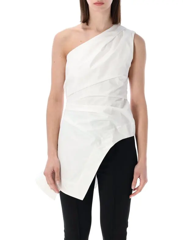 RÓHE One-shoulder Asymmetrical Cotton Top